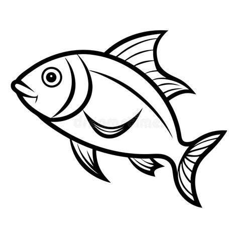 Elegant Fish Outline Drawing For Digital Use Stock Vector
