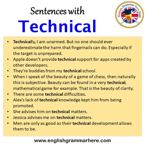 Sentences With Technical Technical In A Sentence In English Sentences For Technical English