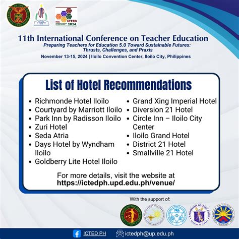 Icted 2024 Hotel Recommendations College Of Education