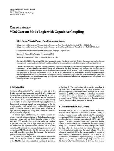 pdf mos current mode logic with capacitive coupling