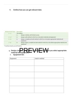 MYP Lab Report Template For Criterion B And C For Years 1 2 Of MYP
