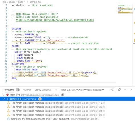 sonarlint for vs code does not show the hits in problems view when