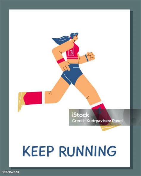여성 마라톤 선수 조깅하는 운동복을 입은 여성 마라톤 경주 벡터 스포츠 포스터 만화 선수 번호 3 3에 대한 스톡 벡터 아트 및 기타 이미지 Istock