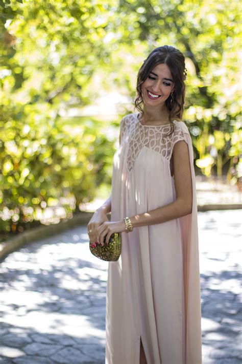 Invitada De Boda Vestido Túnica Con Capa Invitada Perfecta