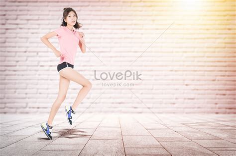 미녀 달리기 다이어트 배경 사진 및 창의적인 일러스트 무료 다운로드 Lovepik