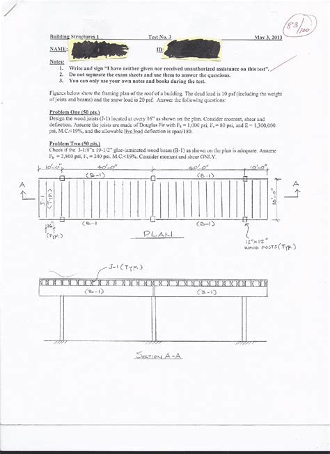 Test 3 Solved Building Structures Arch 4075 Exams Structures And