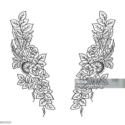 아름 다운 색상 패턴입니다 흰색 배경에 장미에서 장식 컬러 북 벡터 일러스트레이션의 패션 그리기에 대한 스톡 벡터 아트 및 기타 이미지 Istock