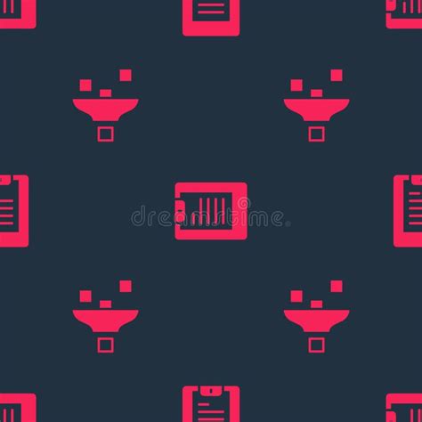 Set Filter Setting And Server Data Report On Seamless Pattern Vector Stock Illustration