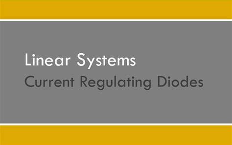 Current Regulating Diodes