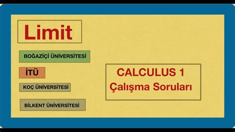 Calculus 1 Soru Çözümü Limit 5 Ders Limitin Tanımı The Precise