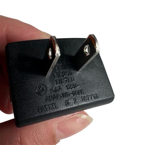 Used 2 Prong Right Angle AC Power Plug Adapter IEC C7 Receptacle To NEMA 1 15P US UBB Threads