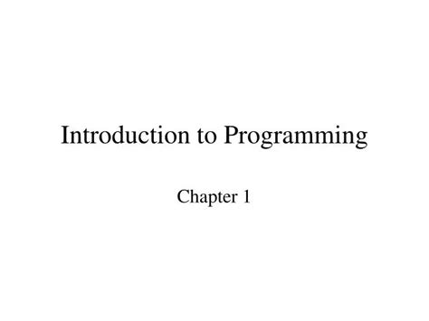 Ppt Introduction To Programming Powerpoint Presentation Free