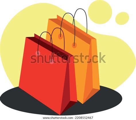 Empty Red Yellow Shopping Paper Bag Stock Vector Royalty Free 2208552467 Shutterstock