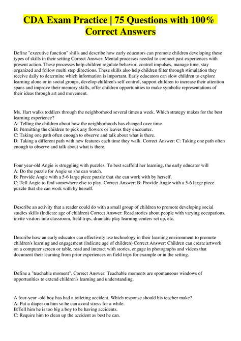 CDA Tests Compilation Bundle Scholarfriends