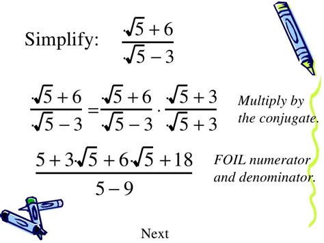 Rationalizing The Denominator