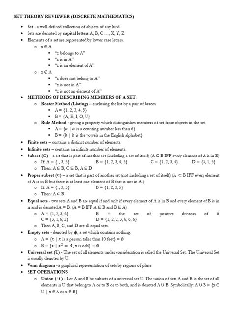 set theory reviewer download free pdf set mathematics empty set