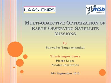 Ppt Multi Objective Optimization Of Earth Observing Satellite Missions Powerpoint Presentation