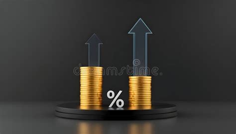 Rising Interest Rates Concept With Coins And Arrows On A Platform Stock