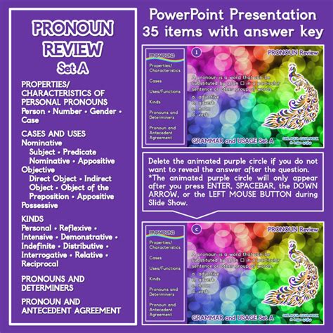 Pronoun Review Set A Powerpoint Presentation Made By Teachers