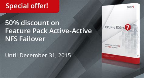 50 Discount On Active Active Nfs Failover Feature Pack For Open E Dss V7 Open E Blog