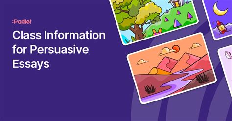 Class Information For Persuasive Essays