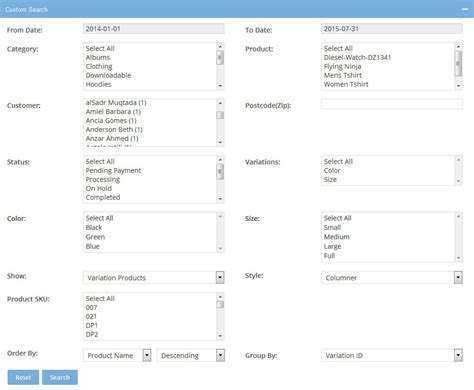 Woocommerce Report Plugin Woocommerce Product Variation Reports