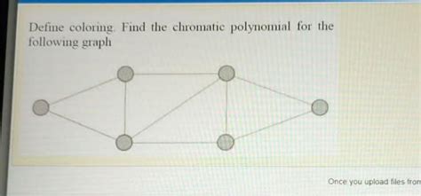 Solved Define Coloring Find The Chromatic Polynomial For The