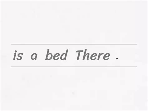 There Is There Are And Bedroom Objects Unjumble