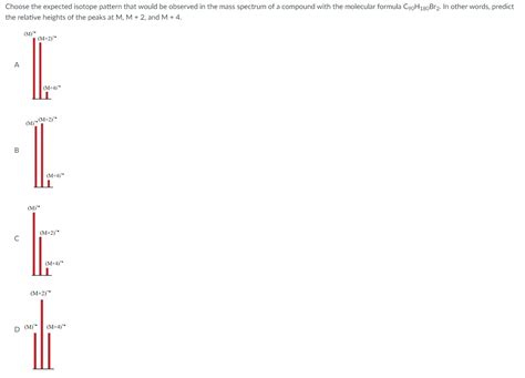 Solved Choose The Expected Isotope Pattern That Would Be