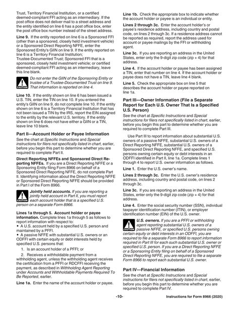 Download Instructions For Irs Form 8966 Fatca Report Pdf 2020