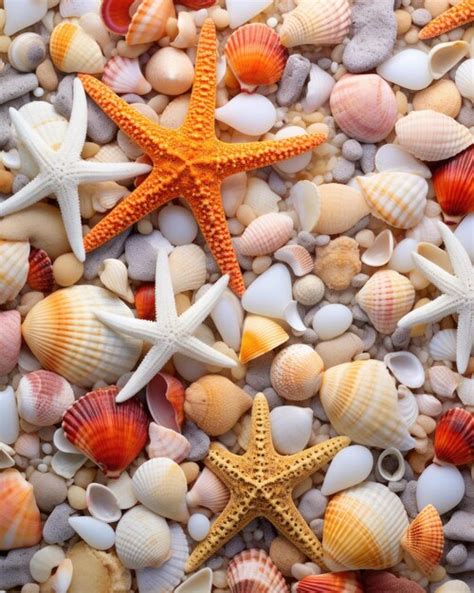 Premium Ai Image Seashell And Mollusk Composition A Beautiful