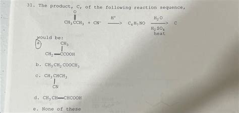 Solved The Product C Of The Following Reaction Chegg