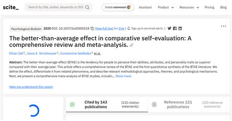 The Better Than Average Effect In Comparative Self Evaluation A Comprehensive Review And Meta
