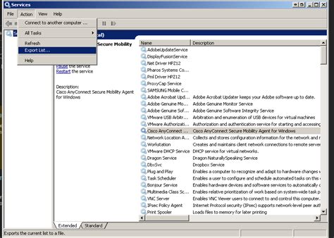 How Can I Export The List Of All My Services With Their Path To