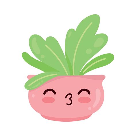 Planta De Casa Estilo Kawaii Rosa Vetor No Vecteezy