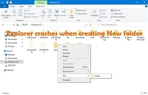 File Explorer Crashes Or Freezes When Creating New Folder In Windows Artofit