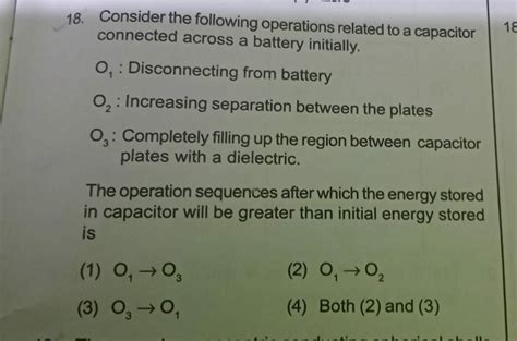 consider the following operations related to a capacitor connected across