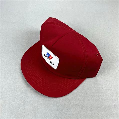 Vintage Vintage United Airlines Hat Snapback Red Airplane Pilot 90s