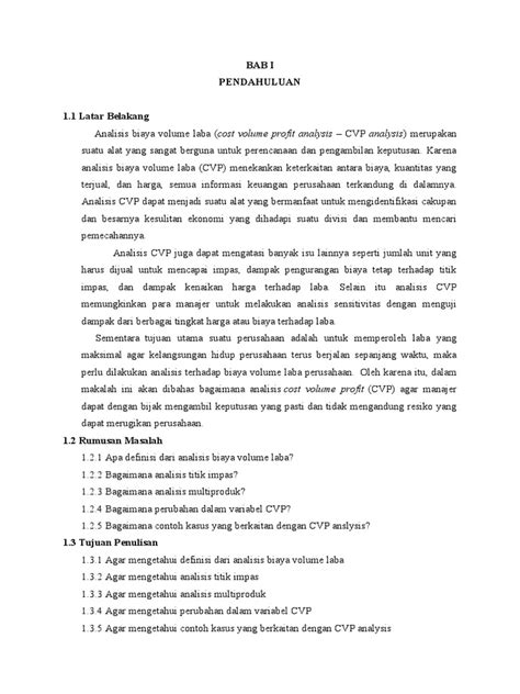 Paper Cvp Analysis Pdf
