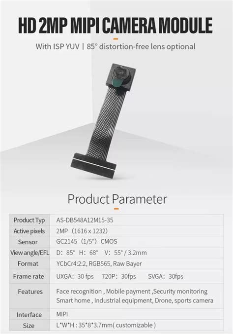 Best OEM MP HD GC MIPI Camera Module GC P Fps ISP COMS Camera Module