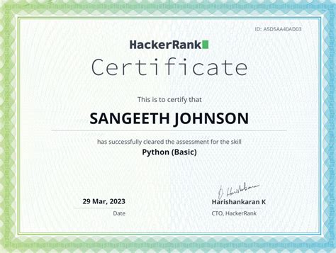 Sangeeth Johnson On Linkedin Successfully Completed Python Basic Coding Test