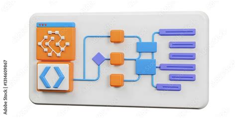Large Language Model Concept Visualizing Ai A 3d Flowchart Illustrates An Algorithms Complex