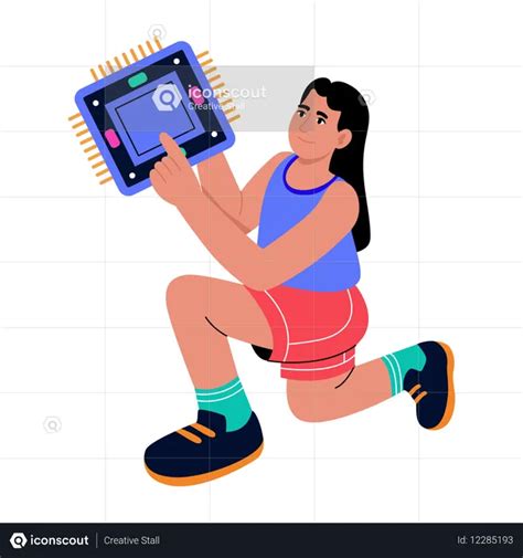 Girl Showing Hardware Processor Illustration Free Download Science