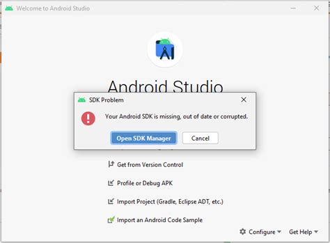 Nothing To Do Android Sdk Is Up To Date Sdk Emulator Directory Is