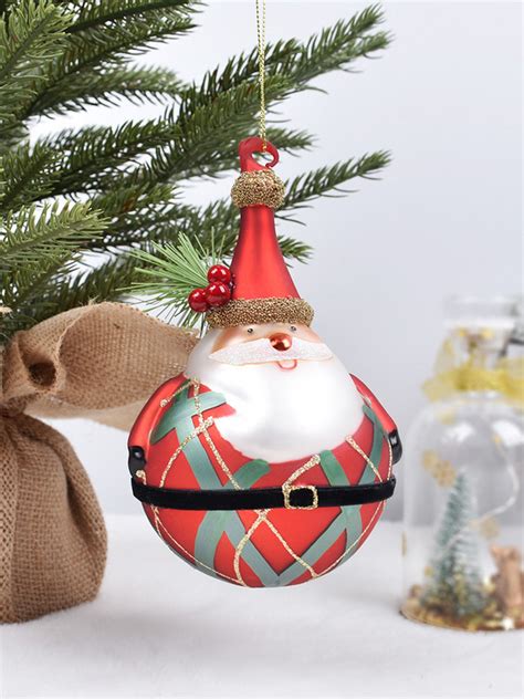 Badu Bg Коледна стъклена топка Дърво Висяща декорация Орнаменти 2022