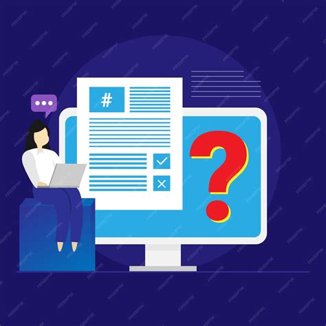 Premium Vector Lady Answering The Frequently Asked Questions Faqs