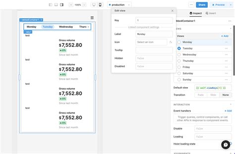 Tabbed Container Default View Referencing Day Of Week 💬 Queries And Resources Retool Forum