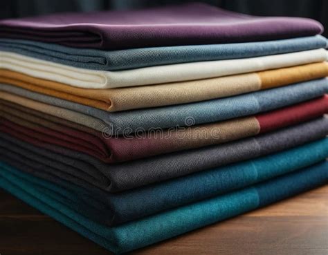 A Vibrant Collection Of Fabric Samples Lies Neatly Stacked Displaying