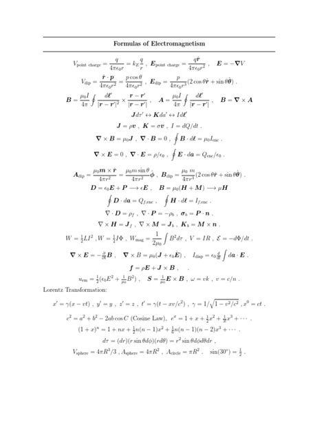 Em Formulas Pdf Special Functions Functions And Mappings