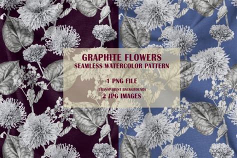Graphite Flowers Pattern Graphic By Dona Tonka · Creative Fabrica
